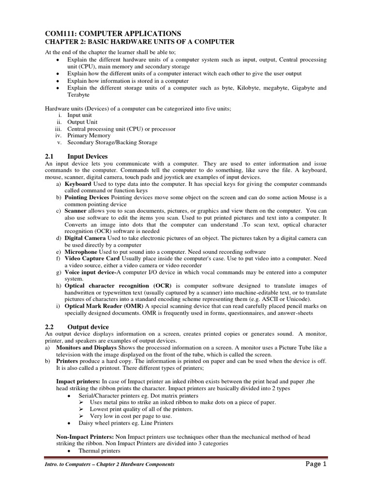 Understanding Computer Hardware Components | PDF | Computer Data Storage | Central Processing Unit