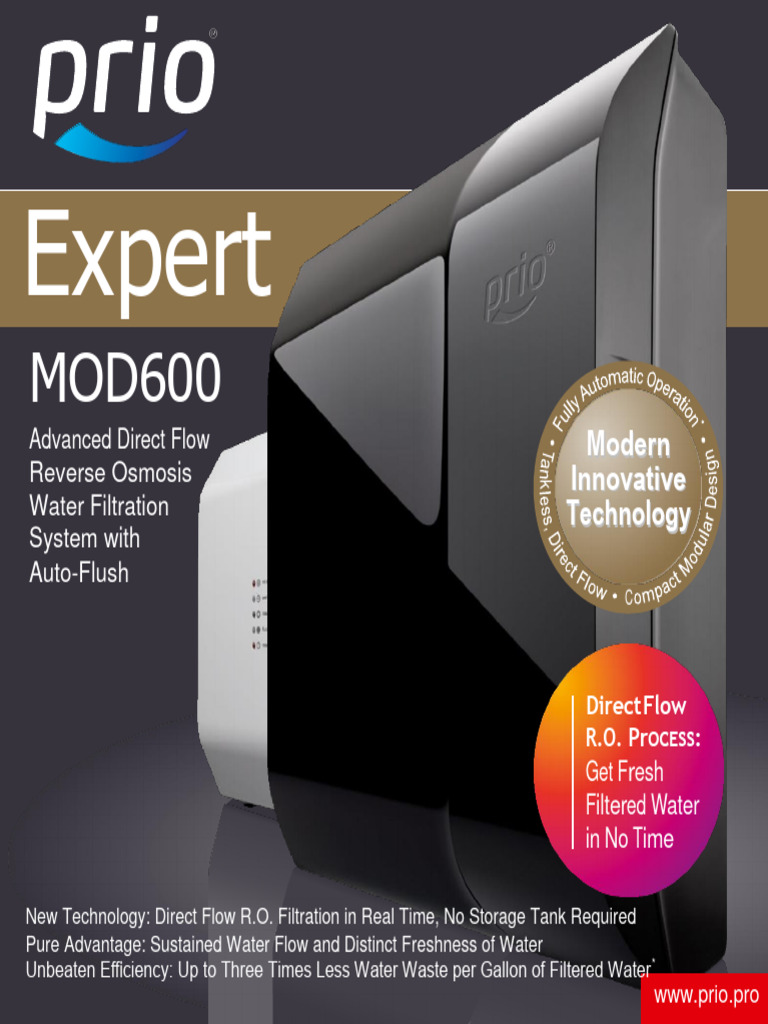 Prio Mod 600 Reverse Osmosis | PDF | Water Purification | Water