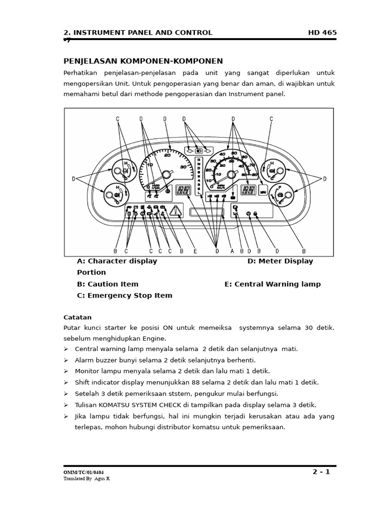 Panel Instrumen HD 465-7: Panduan Lengkap | PDF | Pengelolaan Keuangan ...
