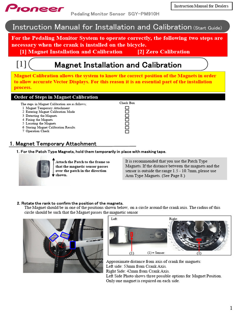 SGX-PM910H Magnet Calibration Manual | PDF | Calibration | Magnet