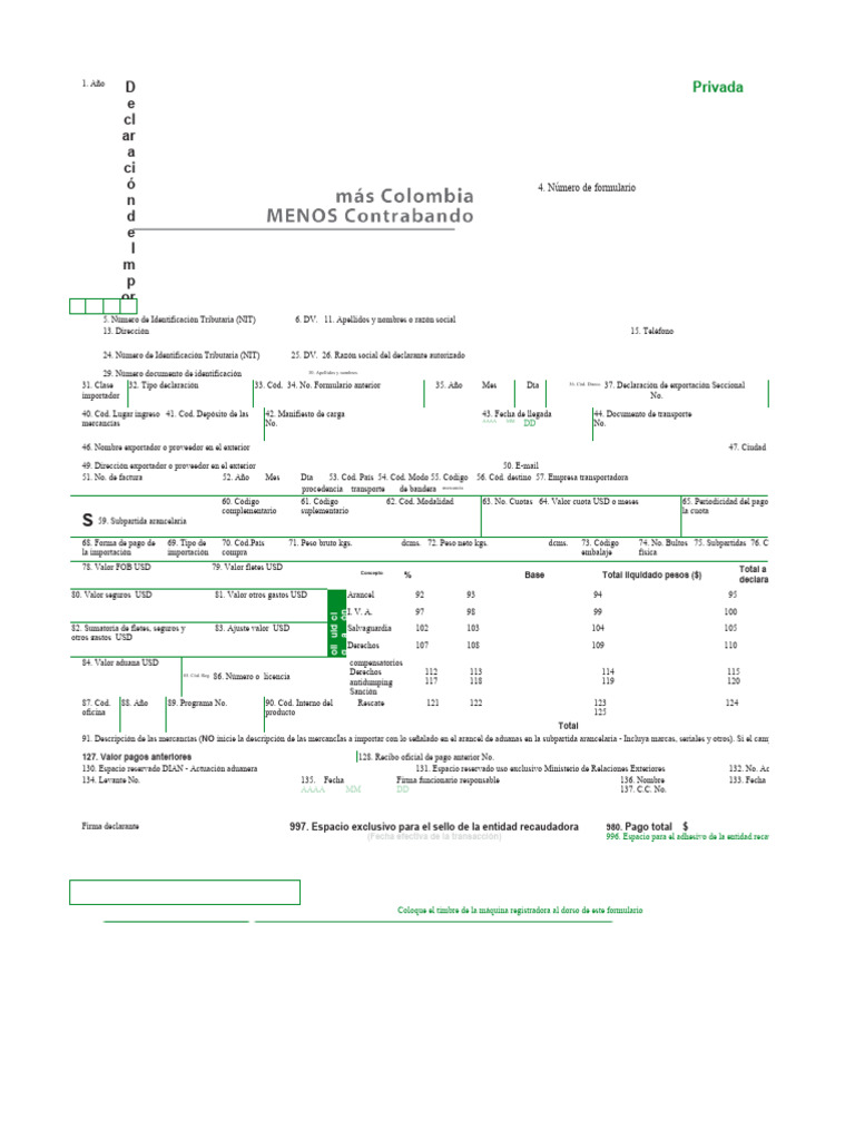 Formulario_500_2014 | PDF | aduana | Arancel