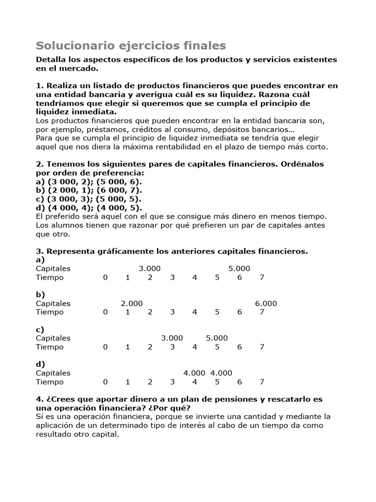 Solucionario Ejercicios Finales Tema 2 | PDF | Interés | Liquidez de mercado