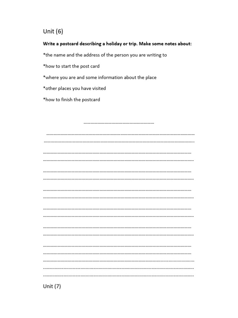 Writing Units 6-10 | PDF