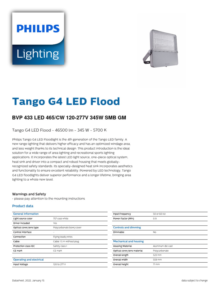 BVP 433 Led465-Cw 1201277 345W SMB | PDF | Light Emitting Diode | Lighting