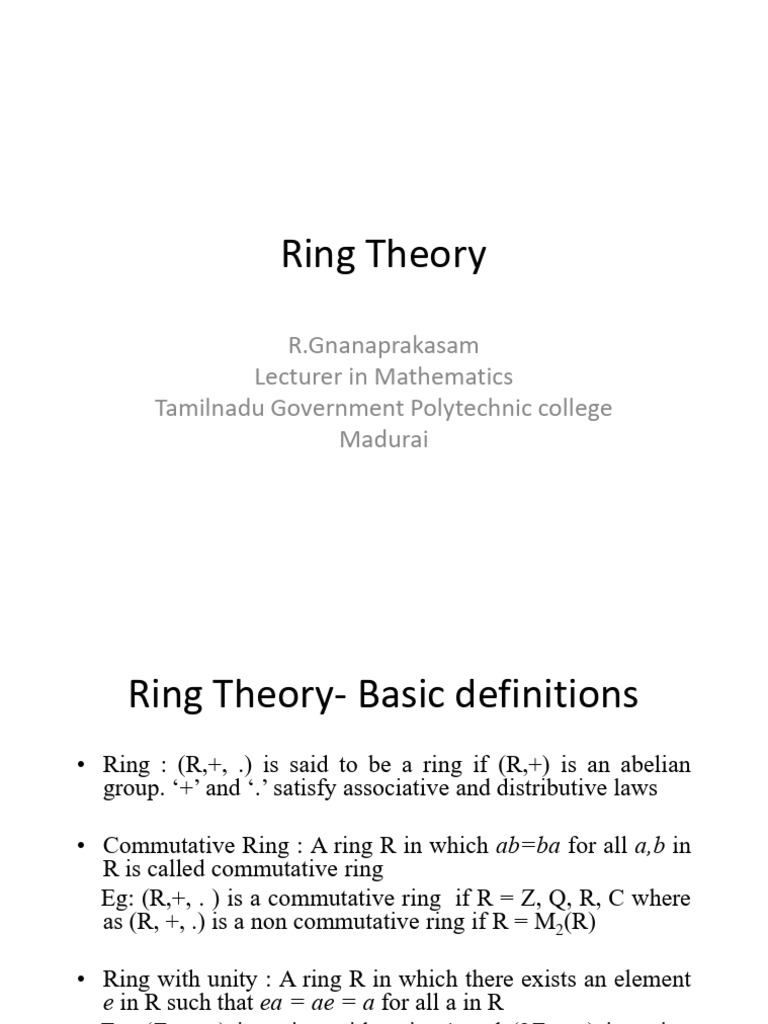 Ring Theory 2020 | PDF | Ring (Mathematics) | Factorization