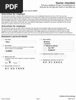 HMRC Starter Checklist | PDF | Public Finance | Government Finances