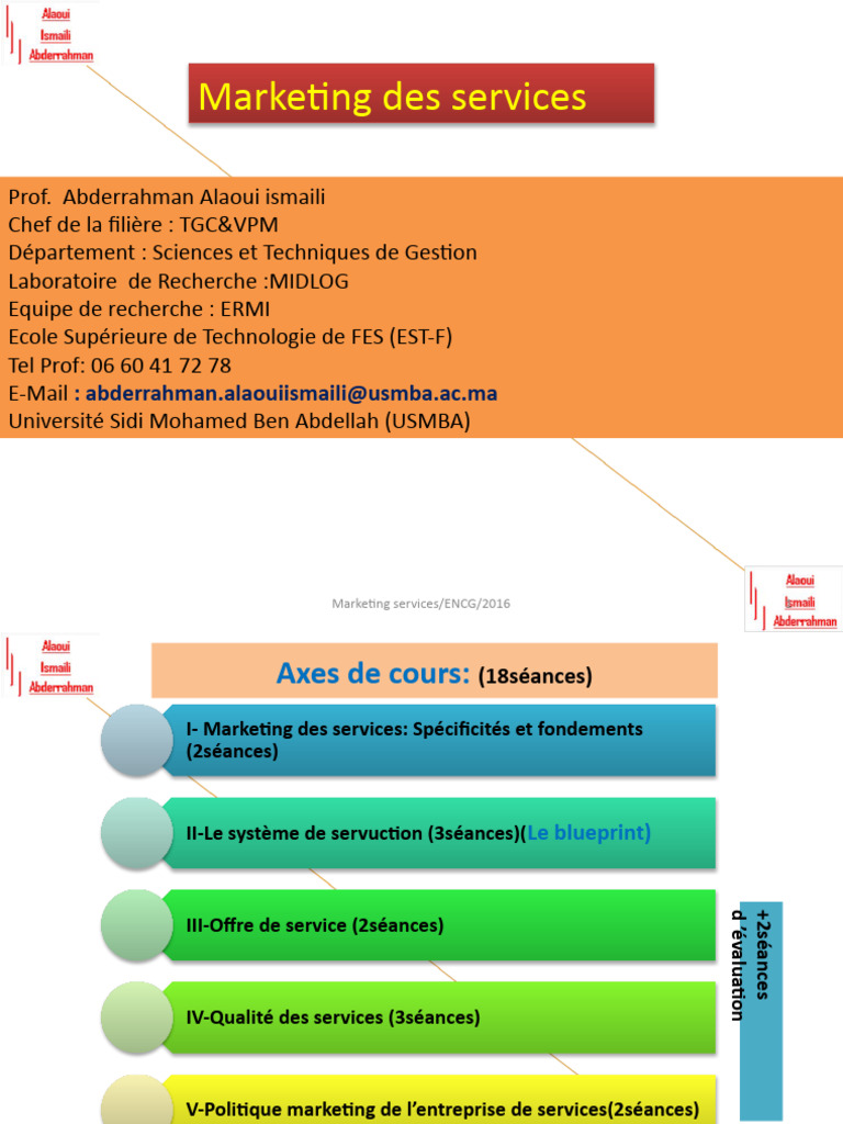 Marketing Des Services Encg s8 | PDF | Commercialisation | Consommateurs