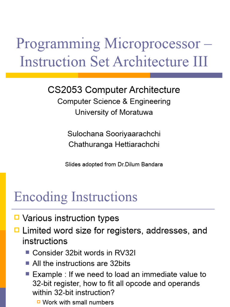 04 - Instruction Set Architecture-RV Part III | PDF | Assembly Language | Integrated Circuit