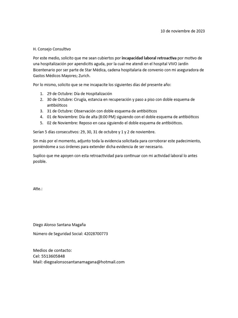 Incapacidad Retroactiva Imss Pdf