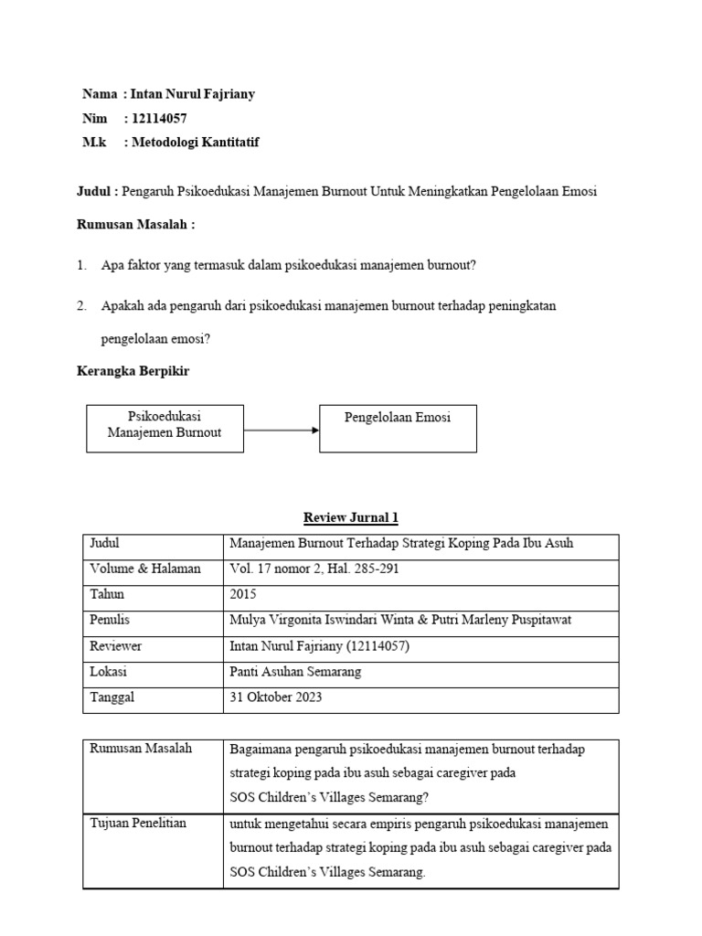 Intan Nurul - TUGAS METOPEN KUANTITATIF | PDF | Pengembangan Diri | Sains & Matematika
