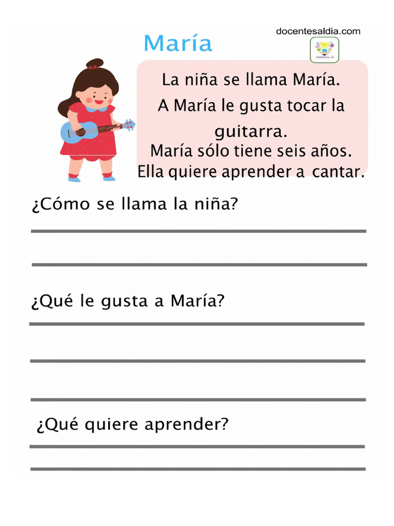 Comprensión Lectora Primer Ciclo de Primaria Fichas 1 5 | PDF ...