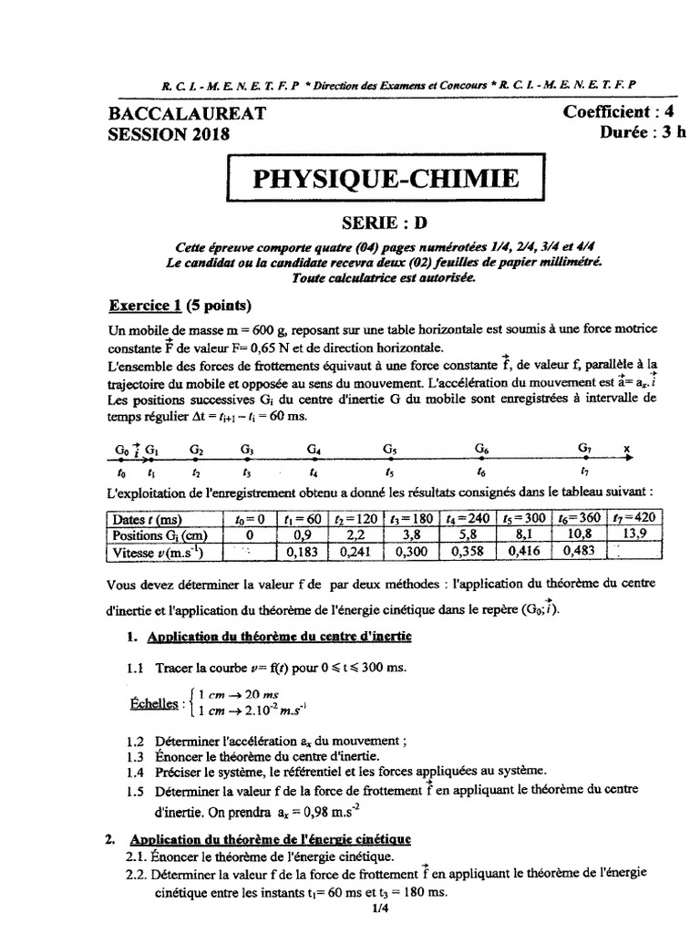 Bac D Physique 2018 | PDF