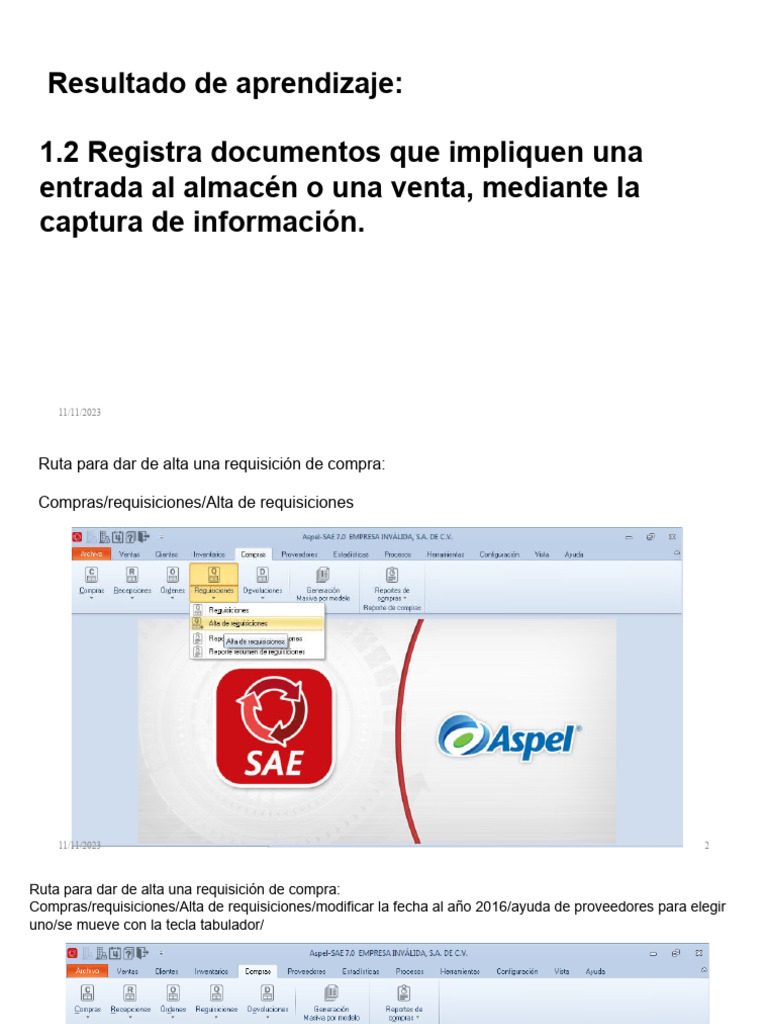 SAE Requisiciones de Compra | PDF | Informática