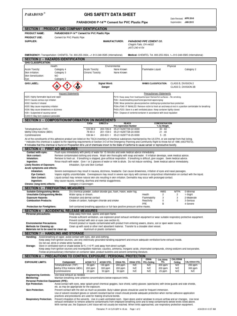 Parabond P-14 Clear Gray 2018 | PDF | Firefighting | Water
