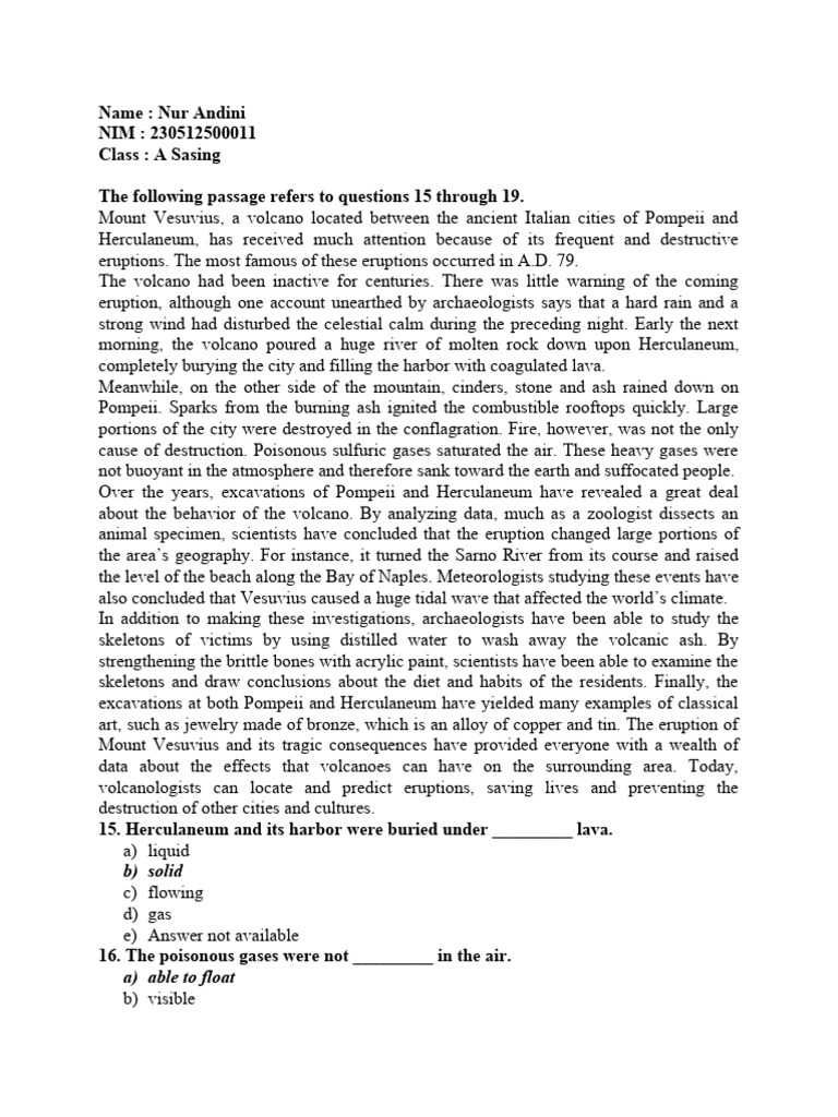 Nur Andini - Exercise 4 | PDF | Achaemenid Empire | Volcano