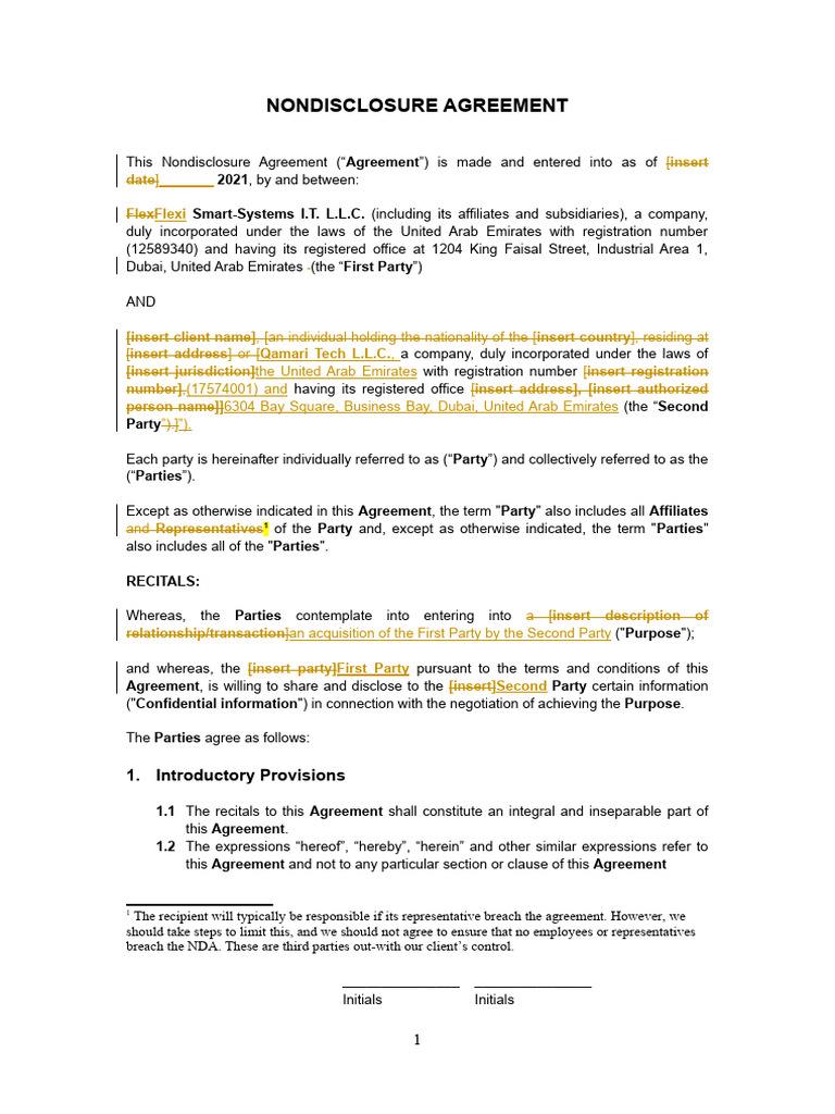 Task 1 - Model Answer - Corporate M&a - NDA (Mark-Up) | PDF | Non ...