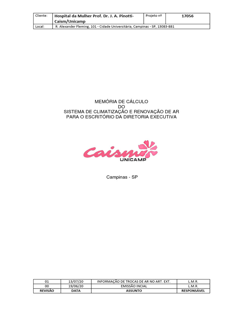 Exemplo Memorial de Cálculo | PDF | Ar condicionado | Engenharia ...