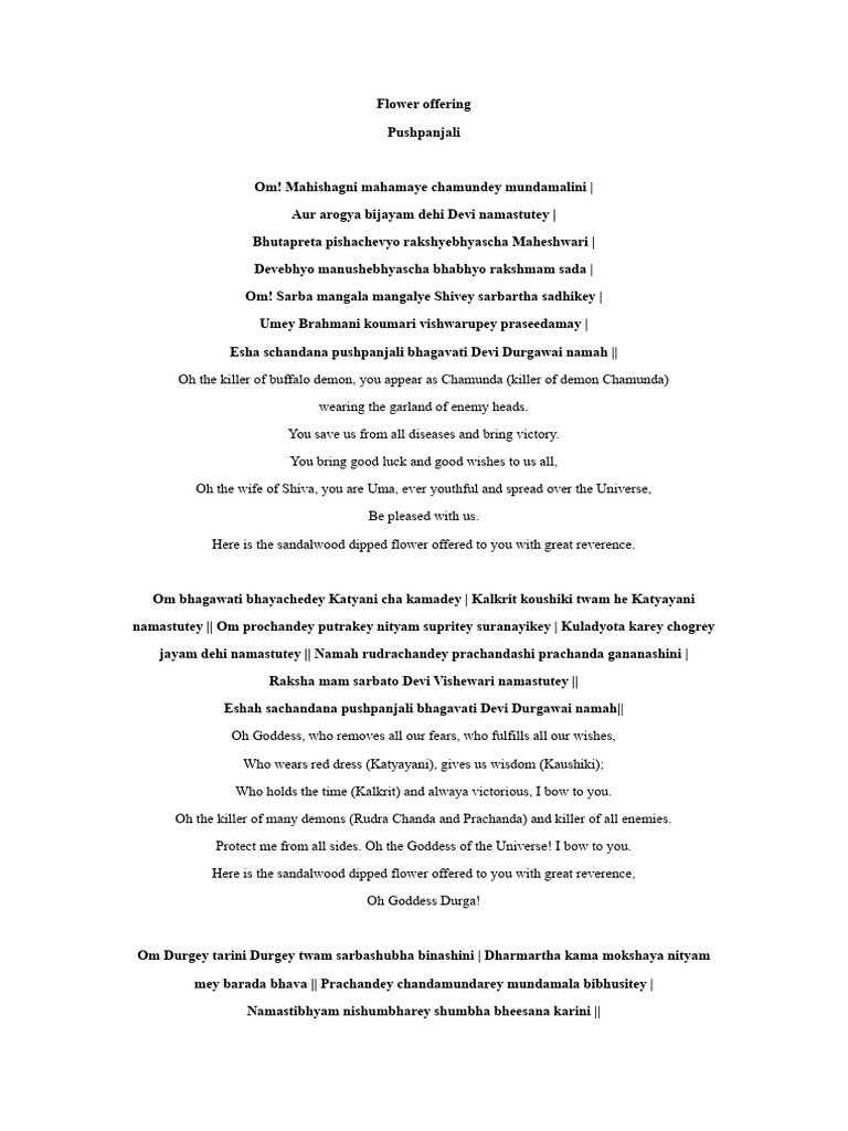 Pushpanjali | PDF | Devi | Kama