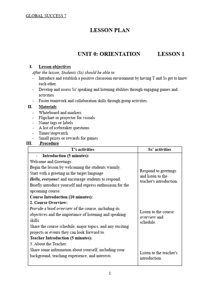 Lesson Plan 7 | PDF | Teachers | Lesson Plan