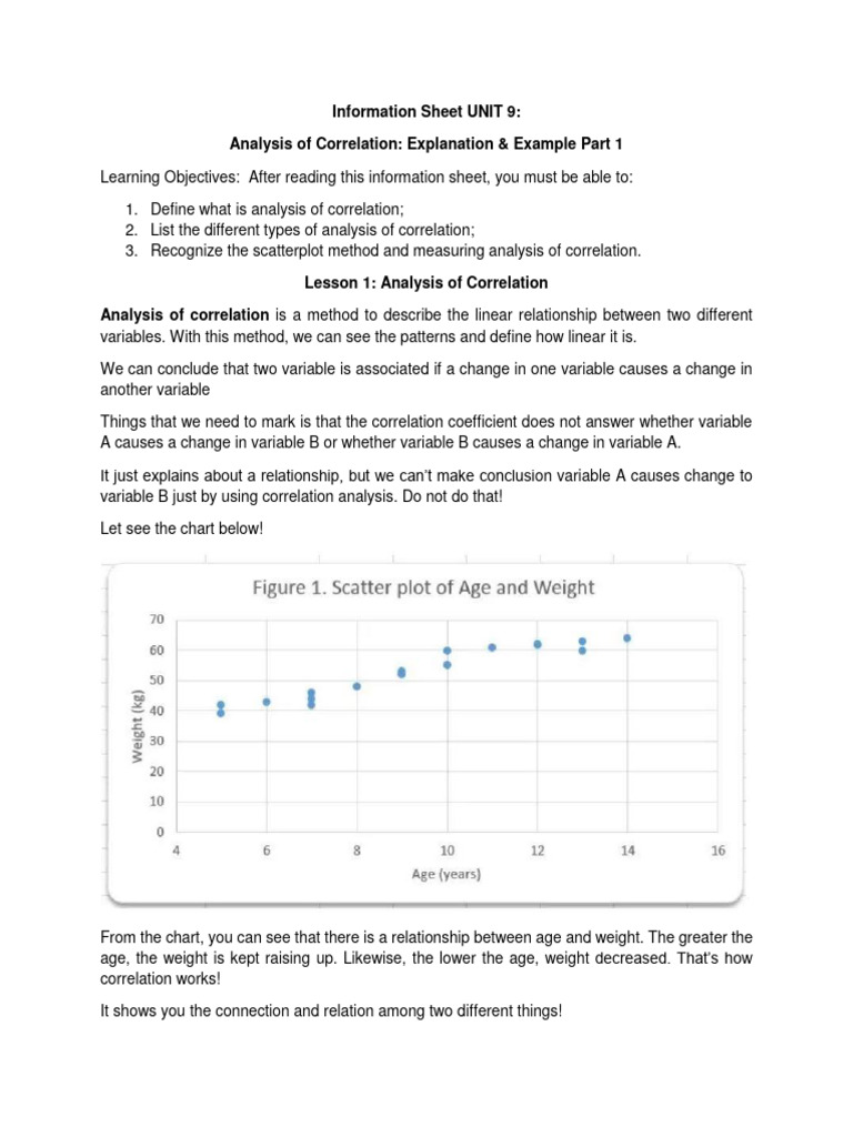 RM9 - Analysis of Correlation Explanation and Example Part 1 | PDF ...