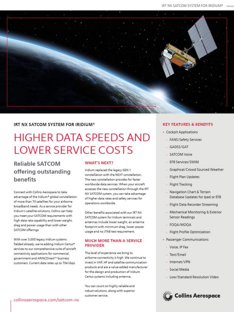 IRT-NX Satcom Data Sheet | PDF | Communications Satellite | Telecommunications