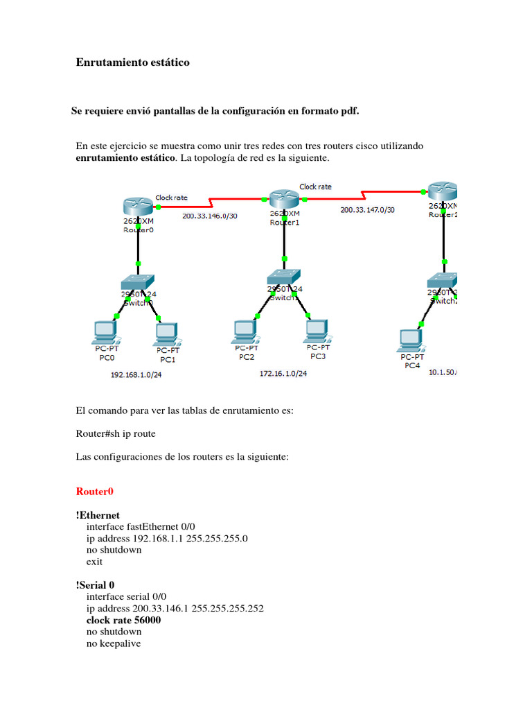 ACA 3-Enrutamiento-Estatico | PDF