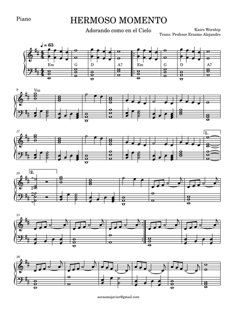 HERMOSO MOMENTO-Piano | PDF