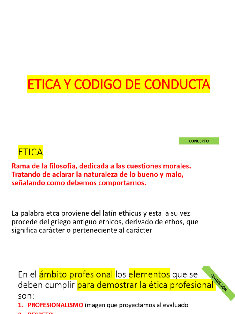 Etica y Codigo de Conducta | PDF | Comportamiento