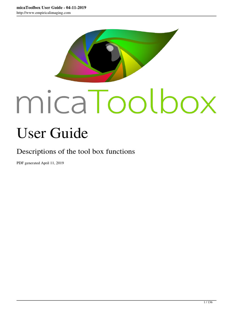 MicaToolbox User Guide | Download Free PDF | Exposure (Photography ...