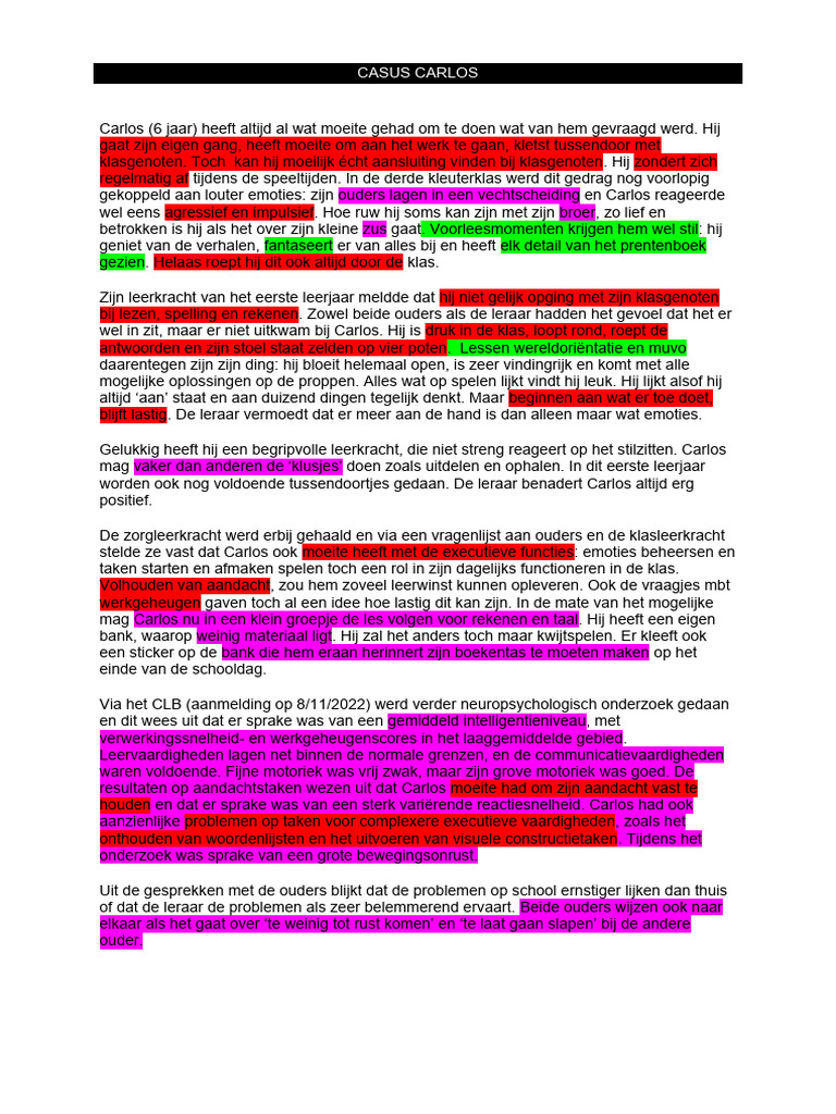 Casus Carlos augustus klaar | PDF