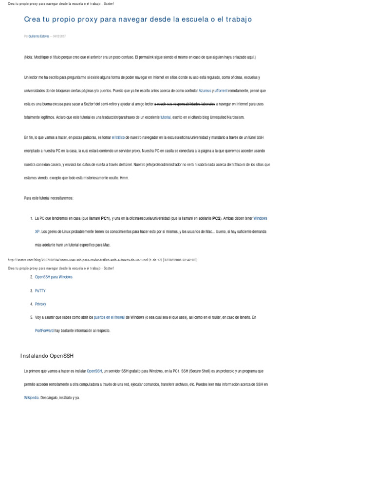 Crea Tu Propio Proxy para Navegar Desde La Escuela o El Trabajo ...