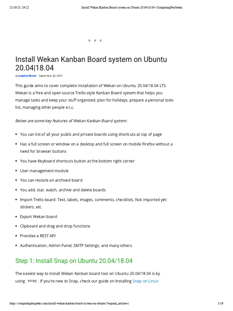Install Wekan Kanban Board System On Ubuntu 20.04 - 18.04 ...
