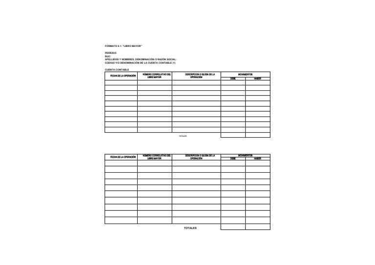 Libro Mayor Imprimir 1 | PDF