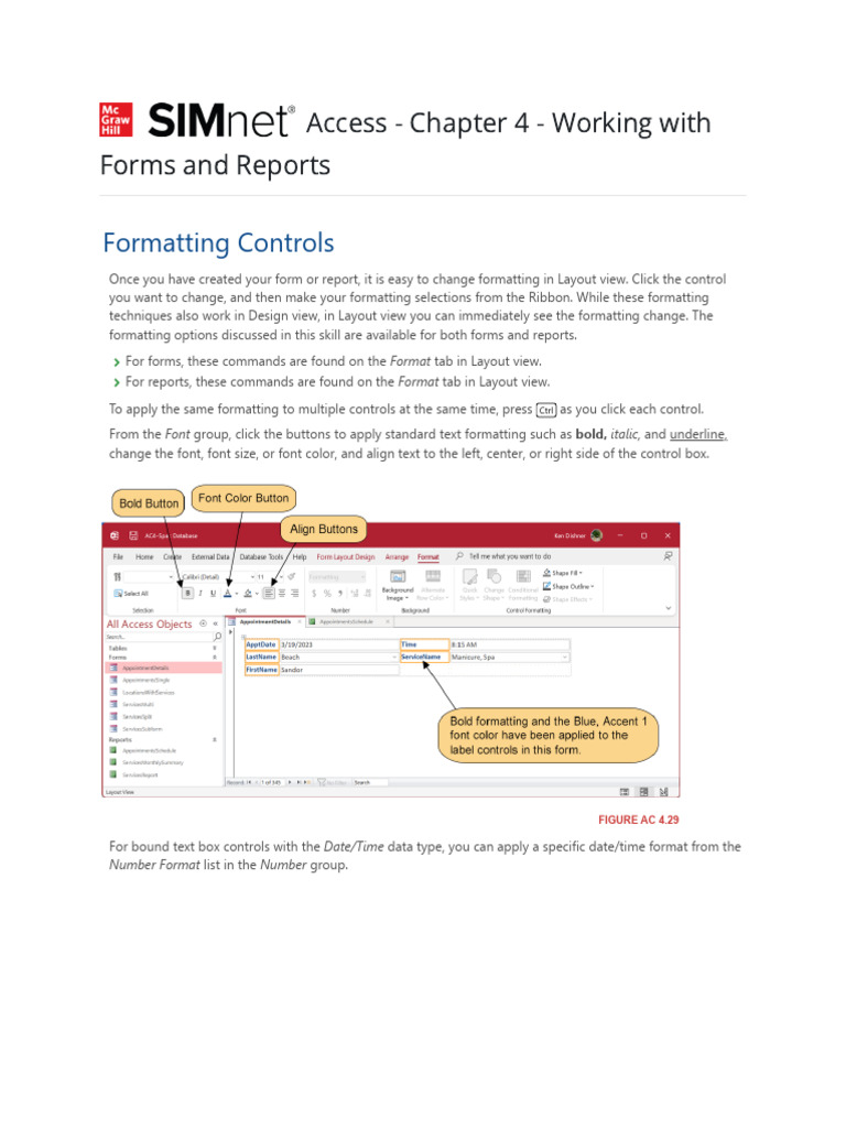 Skill 4.11 Formatting Controls | PDF | Keyboard Shortcut | Computer ...