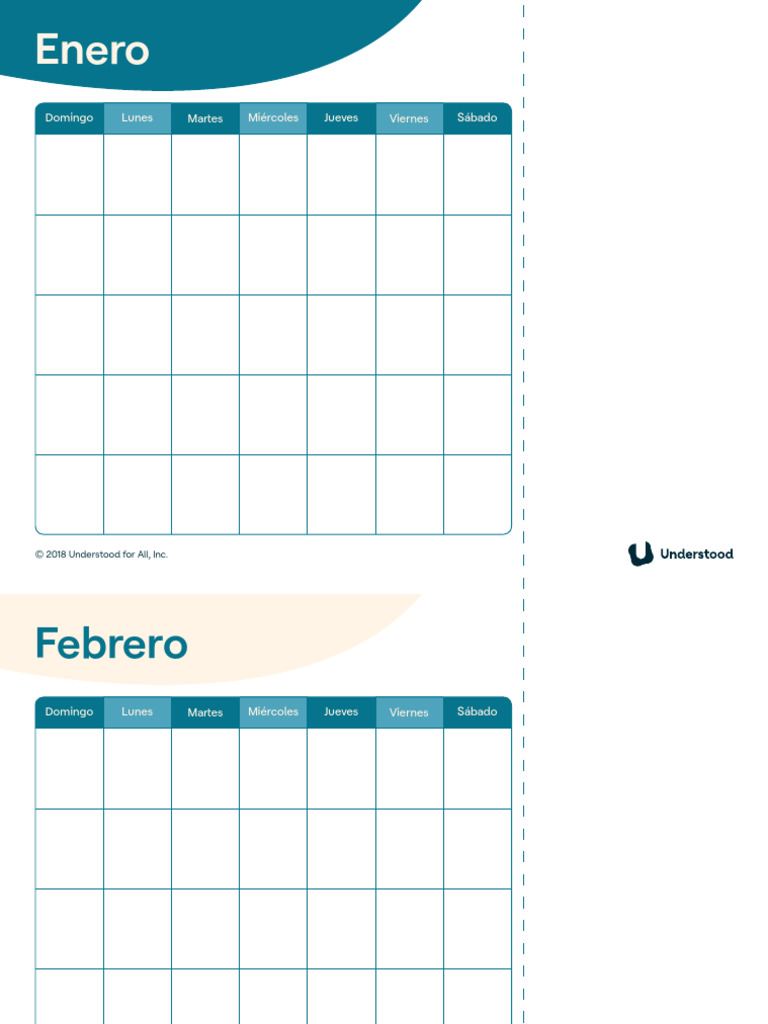 Calendario de Metas para Niños | PDF | Calendario