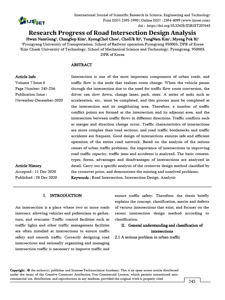 10 Research Progress of Road Intersection Design Analysis | PDF ...