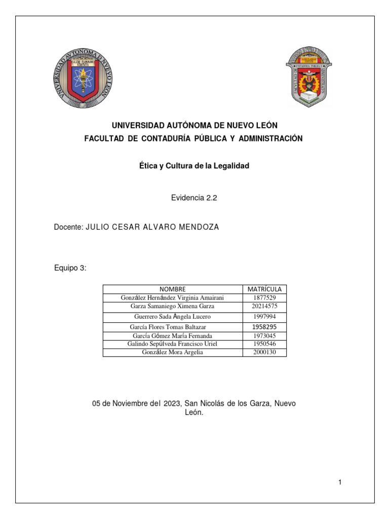 EV2.2 - Equipo 3 Etica-1 | PDF | Justicia | Crimen y violencia