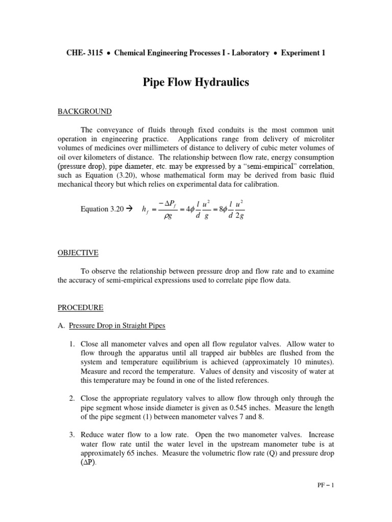 Pipe Flow Hydraulics | PDF | Fluid Dynamics | Reynolds Number