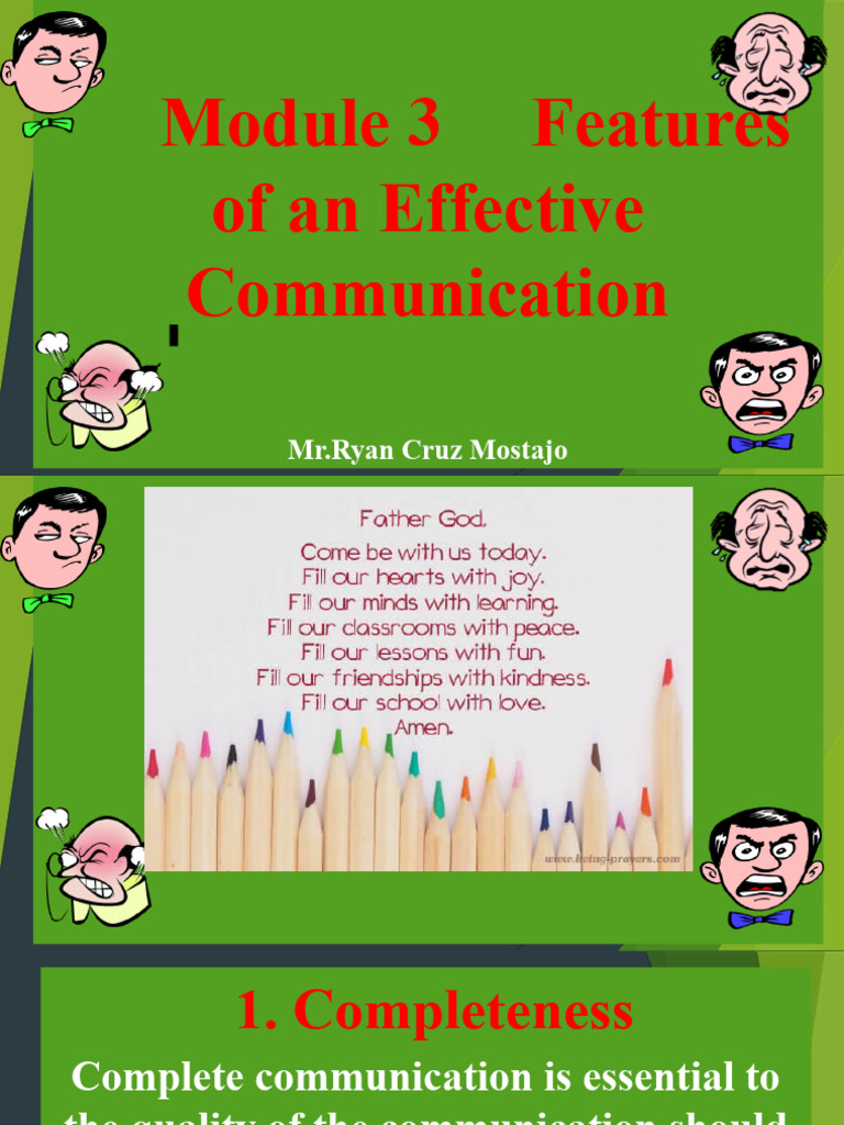 Module 3 Features of An Effective Communication | PDF | Communication | Nonverbal Communication