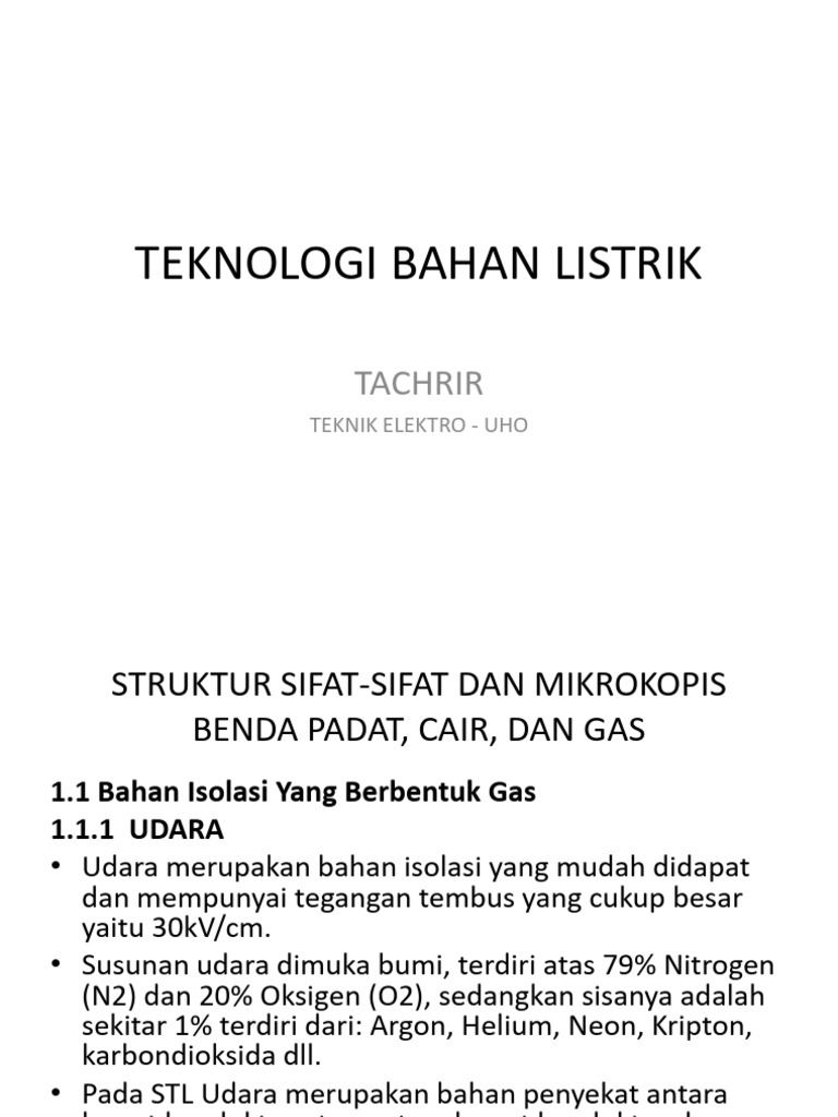 Teknologi Bahan Listrik#1 | PDF