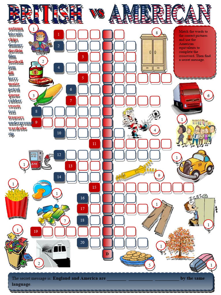 British Vs American English Crossword | PDF