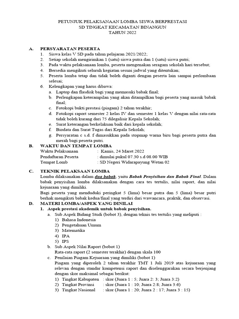 Proposal Siswa Berprestasi | PDF