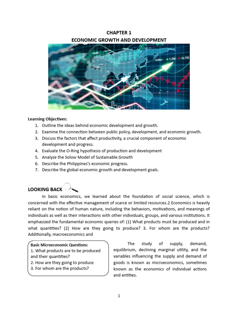 Chapter 1 Economic Growth and Development | PDF | Cost Of Living | Economic Growth