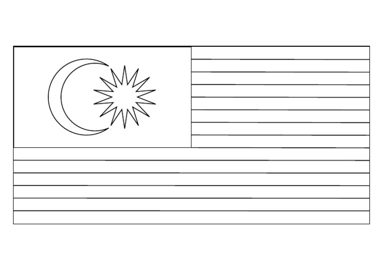 Malaysia Flag Outline A4 Size | PDF