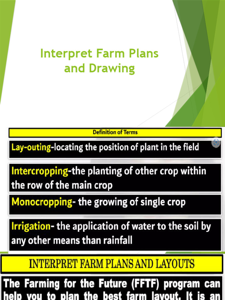 Interpret Farm Plans and Drawing | PDF | Irrigation | Agriculture