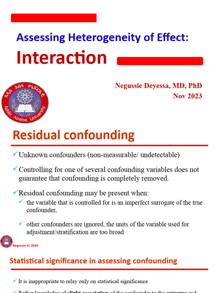 Assessing Heterogeneity Of Effect Nov 2023 Pdf Confounding Relative Risk