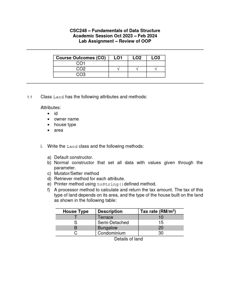Lab Assignment 1 Refresh Asignment Pdf Method Computer Programming Constructor Object