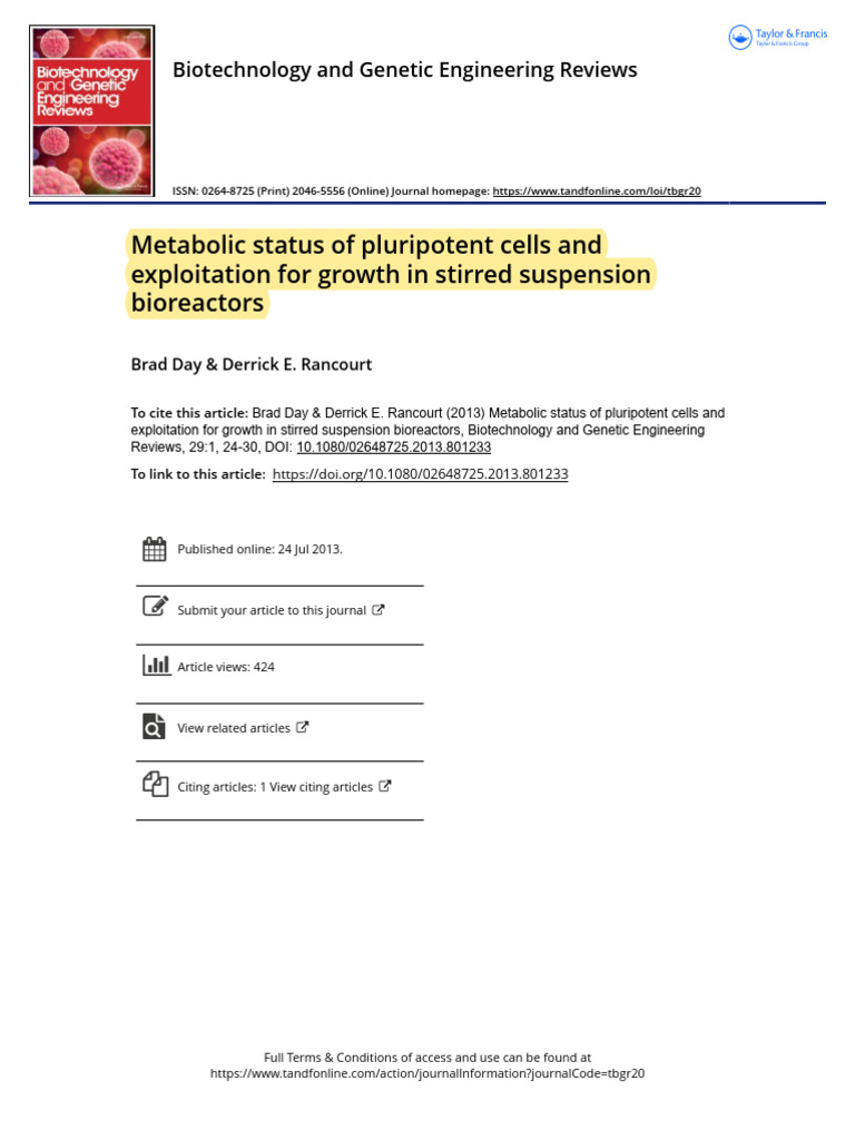 Metabolic status of pluripotent cells andexploitation for growth in ...