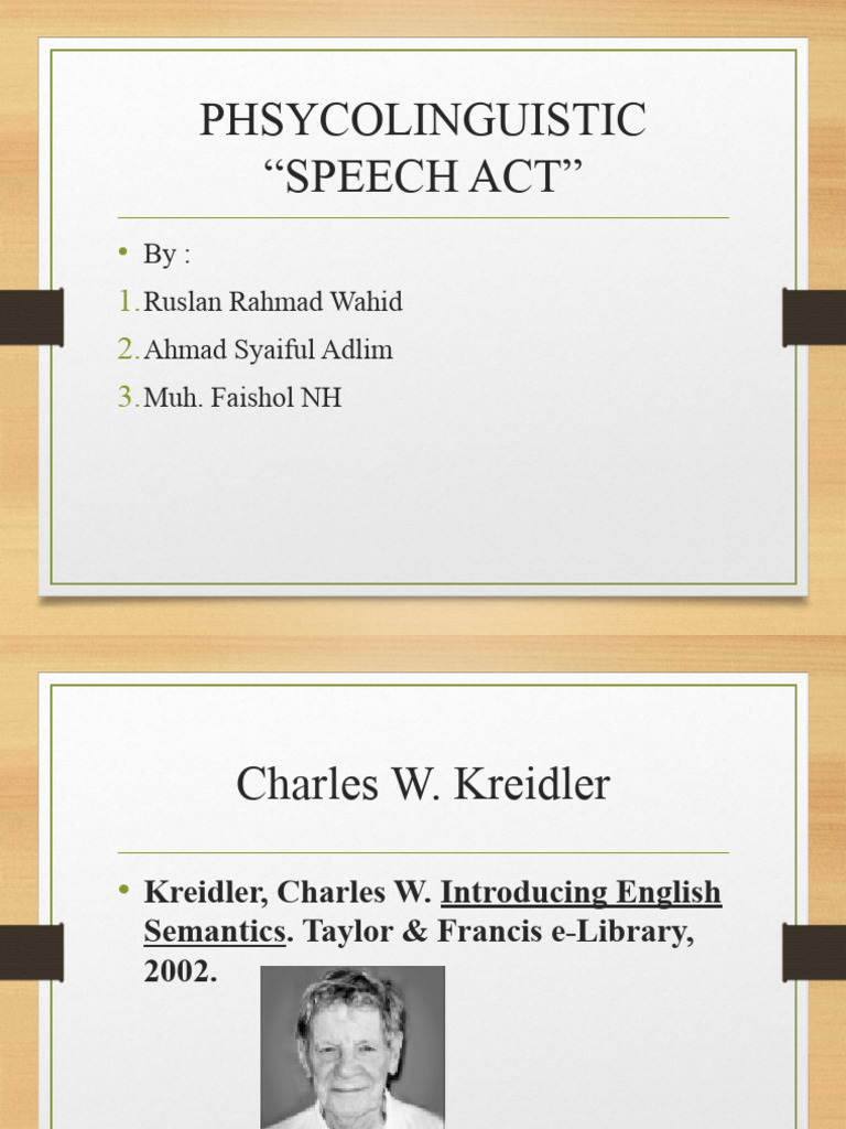 Speech Acts Semantics | PDF | Human Communication | Cognitive Science