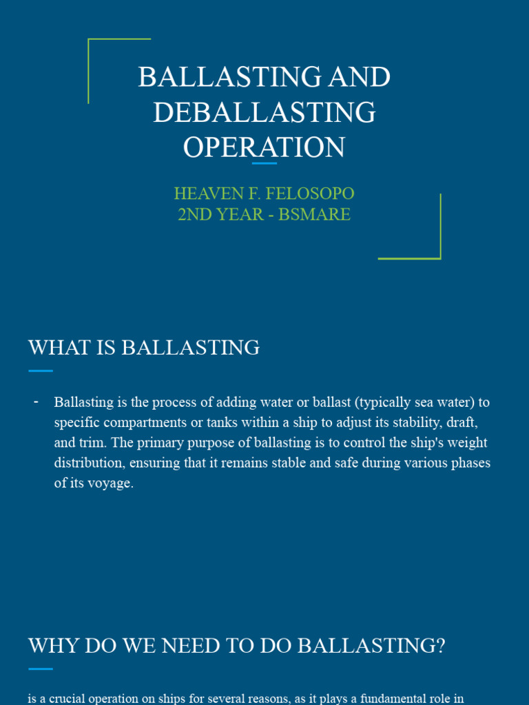 Ballasting and Deballasting Operation | PDF | Ships | Pump
